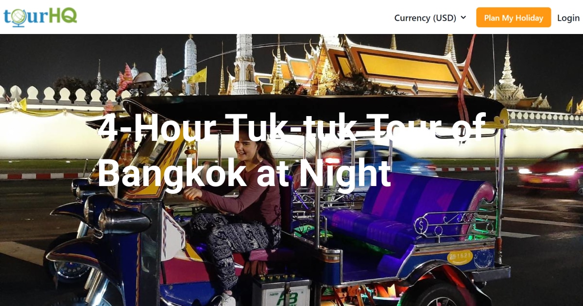 4-Hour Tuk-tuk Tour of Bangkok at Night